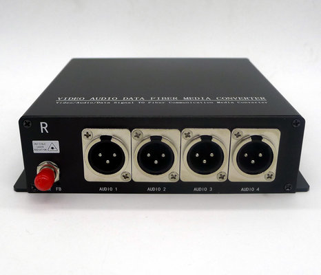 4-ch 3-pin XLR banlanced audio over fiber converter,XLR banlanced audio over fiber extender,support multimode fiber