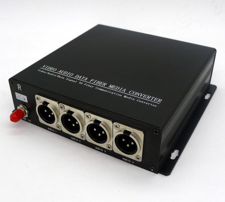 4-ch 3-pin XLR banlanced audio over fiber converter,XLR banlanced audio over fiber extender,support multimode fiber