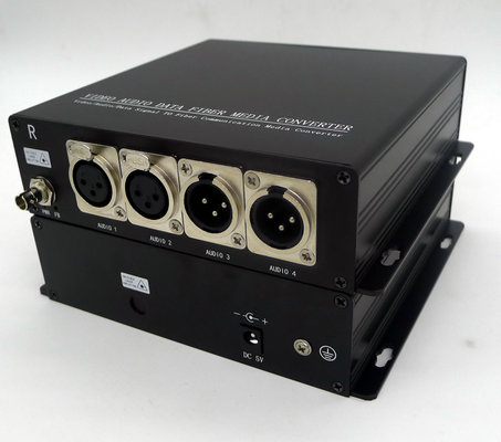 4-ch 3-pin XLR banlanced audio over fiber converter,XLR banlanced audio over fiber extender,support multimode fiber