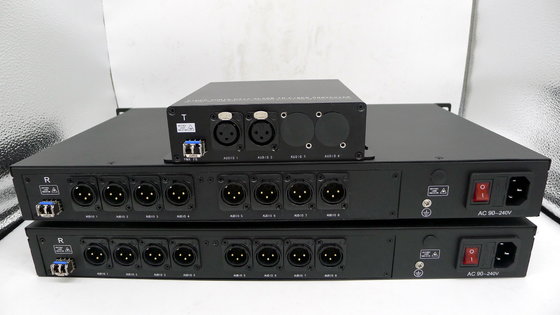 Cascade 2 IN 8 OUT balanced audio over fiber,2-ch XLR audio input 8-ch XLR auido output over fiber transmission