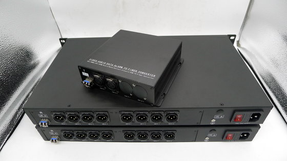 Cascade 2 IN 8 OUT balanced audio over fiber,2-ch XLR audio input 8-ch XLR auido output over fiber transmission