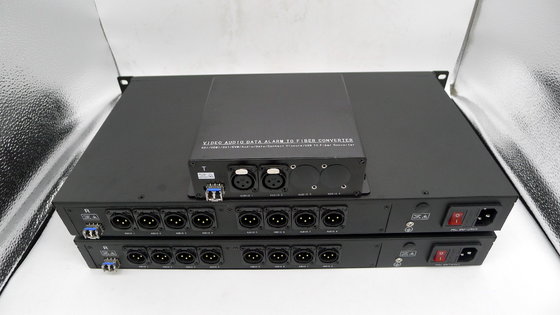 Cascade 2 IN 8 OUT balanced audio over fiber,2-ch XLR audio input 8-ch XLR auido output over fiber transmission