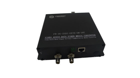 2-ch 3G-SDI video with local Loopout with 10/100/1000 ethernet to fiber converter,SDI with Gbe network over fiber optica