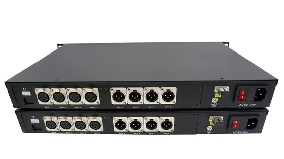 4 ch 2 way XLR balanced audio to fiber transmitter and receiver
