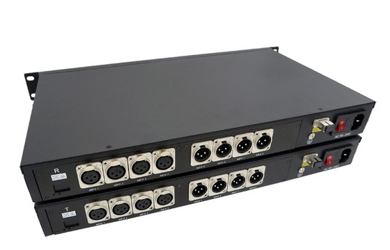 4 ch 2 way XLR balanced audio to fiber transmitter and receiver