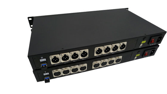 8 ch Balanced Audio over Fiber extender ,1U rack 8-ch XLR audio to fiber transmitter and receiver