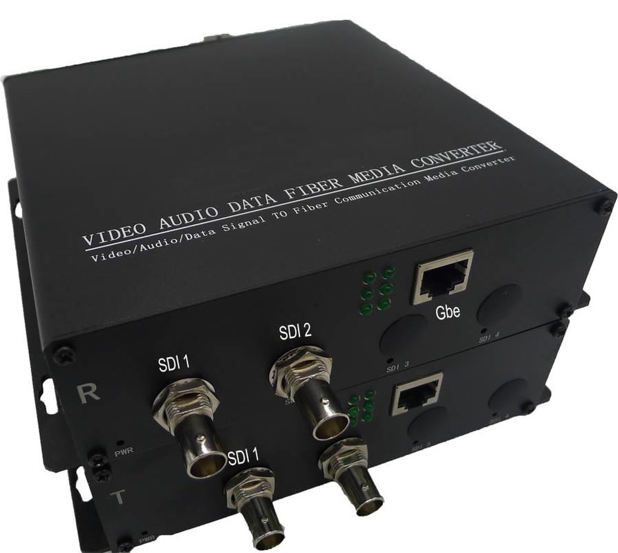 2-ch 3G-SDI video with local Loopout with 10/100/1000 ethernet to fiber converter,SDI with Gbe network over fiber optica