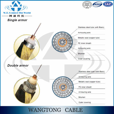 Armoured underwater GYTA53 fiber optic cable Direct-burial cable