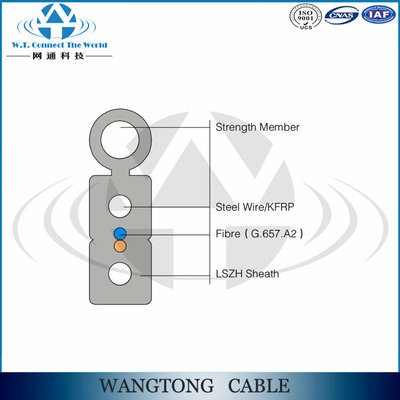 2 core g657a g657b ftth indoor and ourdoor fiber optic cable GJYXFCH