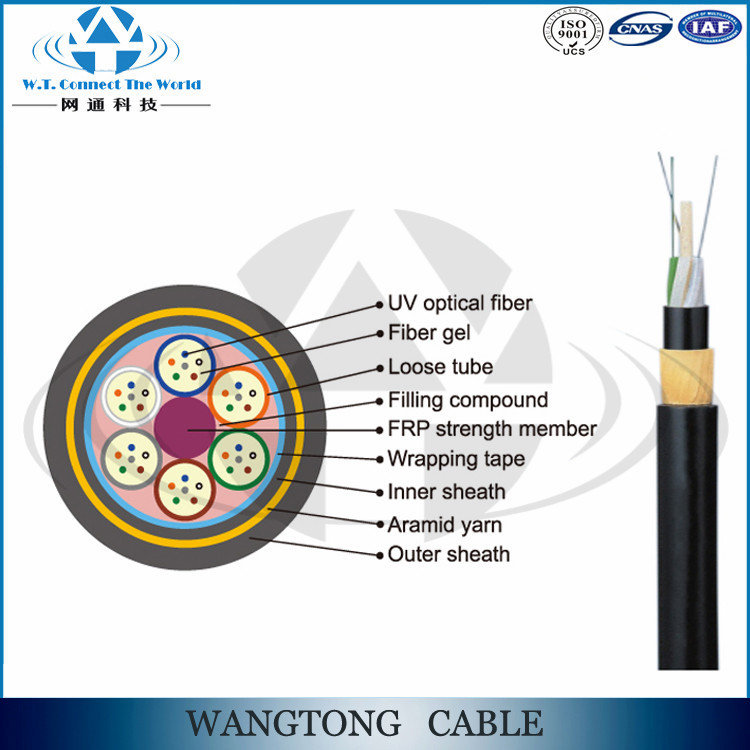 ADSS Aerial self support ADSS 24 core single mode fiber optic cable meter price for Power Transmission Line