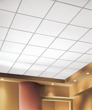 Insulated Fiberglass Concealed Edge Decorative Drop Ceiling Tiles / Panels For Classroom