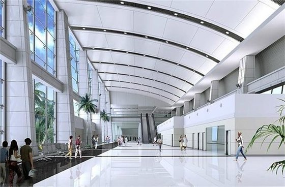 White Or Black Curved High Density Fiberglass Drop Ceiling Panels Decorative 60 * 60