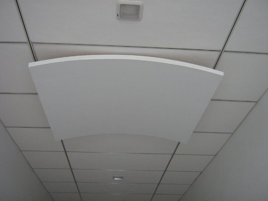 Lightweight Soundproofing Fiberglass Wool Curved Ceiling Panels 12mm Thickness