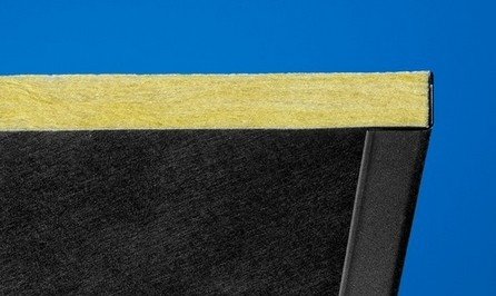 Black Soundproof Fabric Wrapped Acoustic Panels , High Density Fiberglass Insulation Board