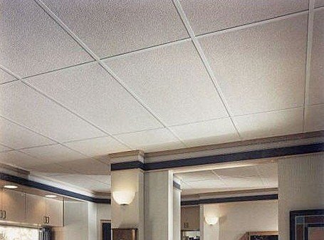  acoustic absorption High Density Fiberglass Soundproof Ceiling Tiles / Panels 595 * 595 mm
