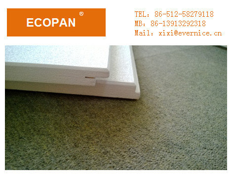 600 * 2700 mm Eco Friendly Fiberglass Decorative Drop Ceiling Tiles , 25mm Thickness