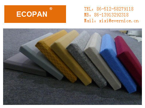 Heat Insulation Fabric Wrapped Wall Panels , Fire Resistant Fiberglass Soundproof Wall Panel