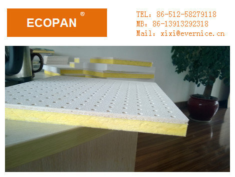 15mm Fenestrate Acoustic Fiberglass Ceiling Fire Resistance Class A For hospital