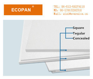 15mm Fiberglass Acoustic Panels , Concealed Ceiling Tiles Sound Absorption