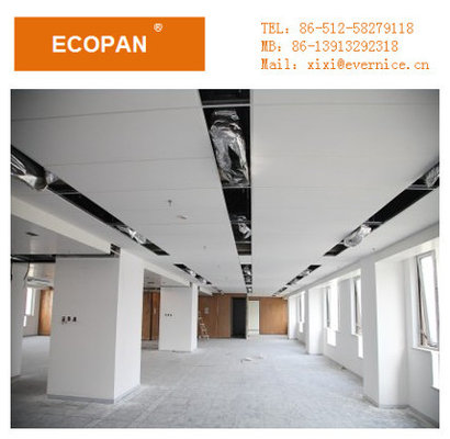 0.6*1.2m White Fiberglass Suspended Ceiling Board Seldom Absorb Dust / Vacuum For Hotels