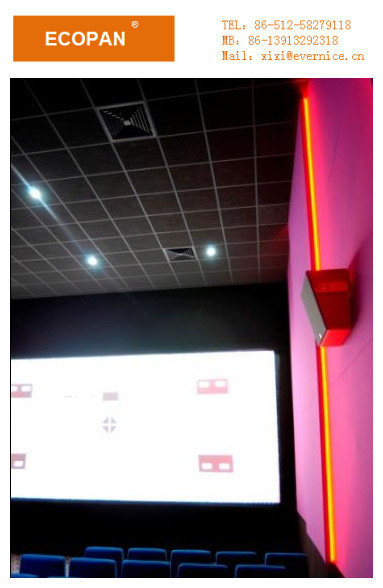 Theatre used Black Fiberglass Ceiling Tile With Excellent Sound Absorption