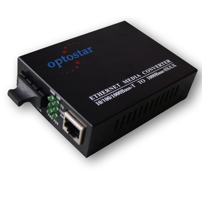 Dispositivi a fibra ottica del convertitore di media di gigabyte, convertitore di media della fibra di singolo modo