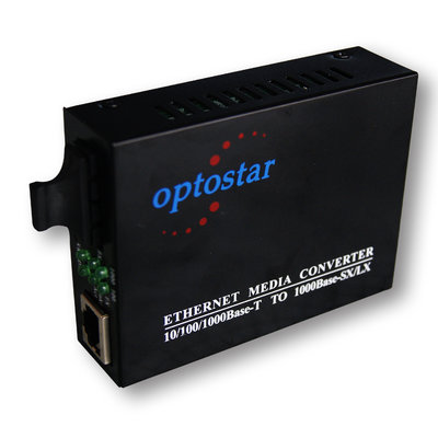 Dispositivi a fibra ottica del convertitore di media di gigabyte, convertitore di media della fibra di singolo modo