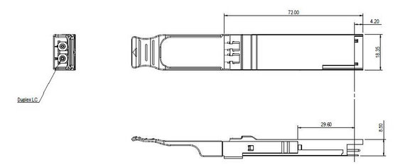 Modulo a fibra ottica QSFP 40G ER4 del ricetrasmettitore ottico di singolo modo QSFP+