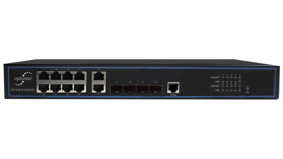 Tipo commutatore, temperatura -40°C~70°C dello scaffale di OPTOSTAR dell'alimentazione elettrica del commutatore AC220 di Ethernet del commutatore di 10/100M POE