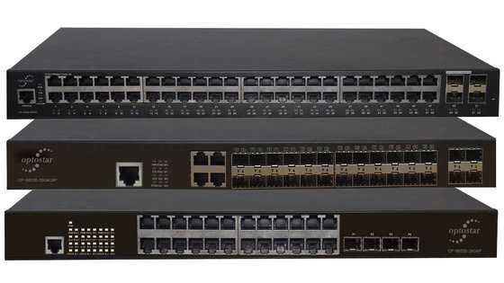 OPTOSTAR 10G Uplink Smart Switch Aggregation Switch 24*10/100/1000Base-T, 4*10GE SFP+ 100~240V AC/DC48