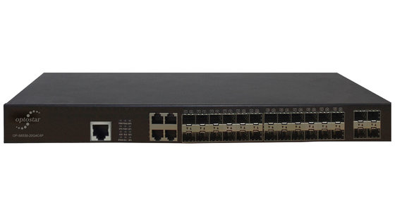 OPTOSTAR 10G Uplink Smart Switch Aggregation Switch 24*10/100/1000Base-T, 4*10GE SFP+ 100~240V AC/DC48