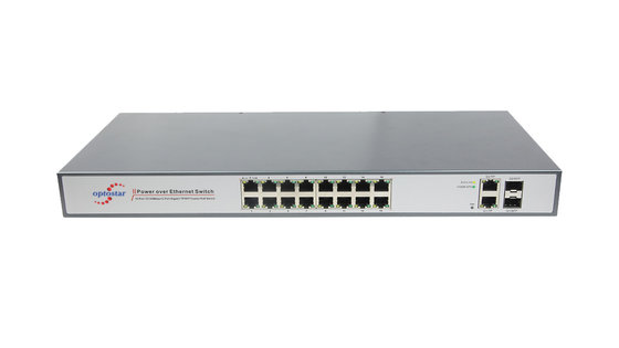 Il PoE commuta con i porti combinati di gigabit dei porti 2x di 16x PoE, trasmissione ottica del singolo modo