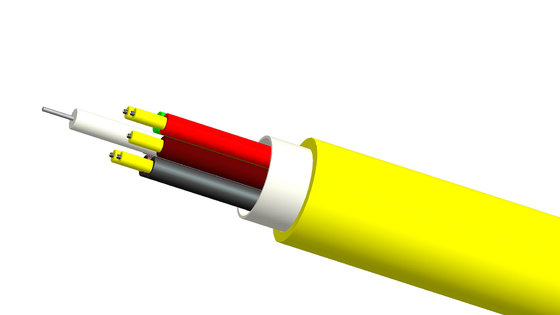 Il multi scopo scoppia la fibra di plastica del cavo a fibre ottiche 02~12 del cavo, gialla