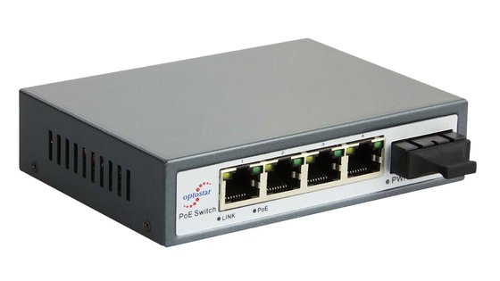 commutatore a fibra ottica di Ethernet di 5-Port PoE con 4 porti di PoE e 1 fibra P dello Sc