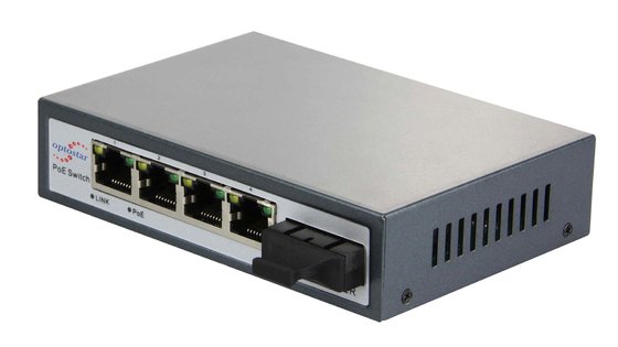 commutatore a fibra ottica di Ethernet di 5-Port PoE con 4 porti di PoE e 1 fibra P dello Sc