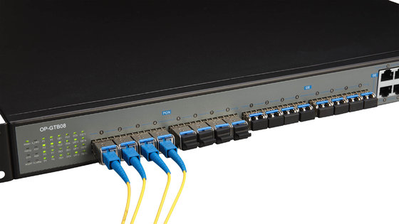 Il supporto di scaffale di FTTH GPON OLT 1U GPON ONU 8 GE uplink porti ottici/elettrici