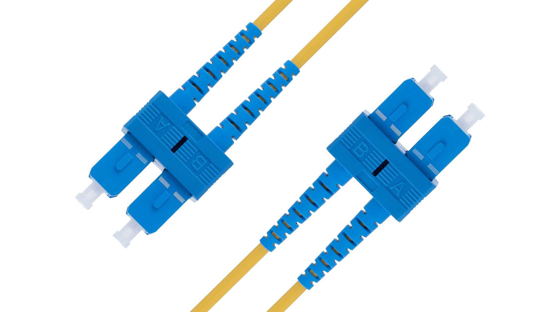 Rivestimento giallo ad alta velocità a fibra ottica del PVC del cavo di toppa del PC del connettore dello Sc SM/MM 9/125