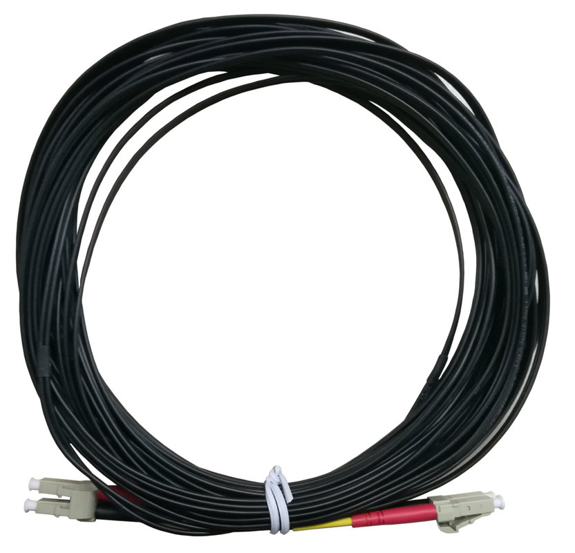Saltatore a fibra ottica LC/APC del nero di OPTOSTAR al rivestimento del cavo ottico LSZH di LC/APC