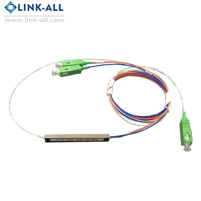 1X2 Optical Passive Blockless Fiber Optic PLC Splitter with Sc/LC/FC APC Connector