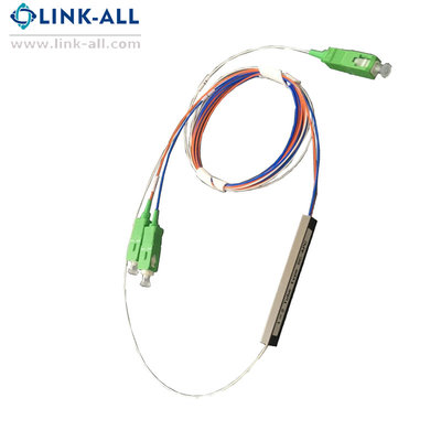1X2 Optical Passive Blockless Fiber Optic PLC Splitter with Sc/LC/FC APC Connector
