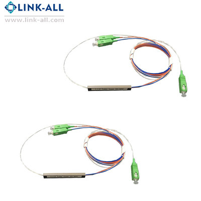 1X2 Optical Passive Blockless Fiber Optic PLC Splitter with Sc/LC/FC APC Connector