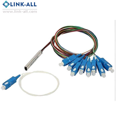 1X8 Passive Fiber Optic  Blockless  PLC Splitter with SC/APC, UPC Connector