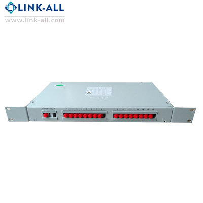 1x16 Black color Gpon Telecommunication Rack Mount PLC Splitter