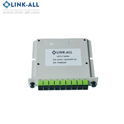 1X8 Mini Plug-in Cassette/Lgx Box PLC Splitter Sc/APC Fiber Optic Splitter