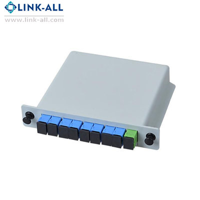 1X8 Mini Plug-in Cassette/Lgx Box PLC Splitter Sc/APC Fiber Optic Splitter
