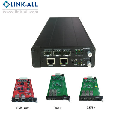 UC6100-S2 Gigabit Ethernet Fiber Media Converter with 1 slot NMC card and 1 slot line card