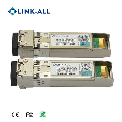 Optical Transceiver 10G SFP+ 80KM Distance 1550NM Wavelength