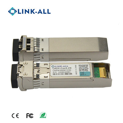 CWDM Transceiver 10G SFP+ Transceiver With 1470nm~1610nm Wavelength 80km