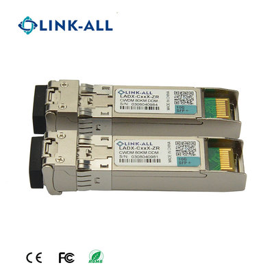 CWDM Transceiver 10G SFP+ Transceiver With 1470nm~1610nm Wavelength 80km