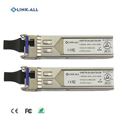 1.25G 1310NM/1490NM(1490NM/1310NM) Wavelength BIDI 60KM Transceiver With SC Connector